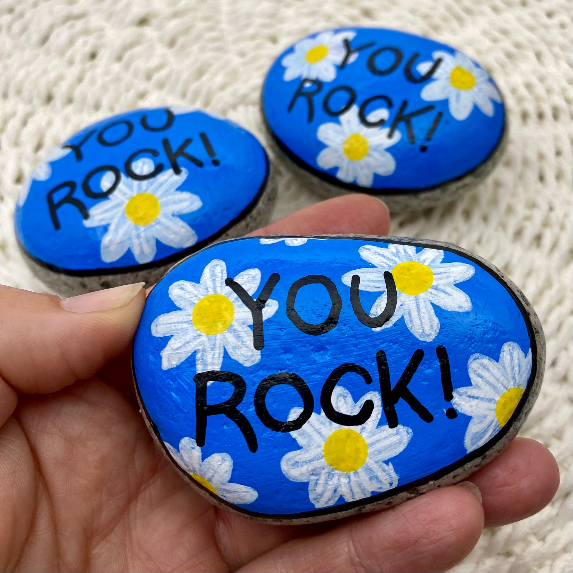 You Rock Painted Affirmation Paperweight Stone – McFloof Makes