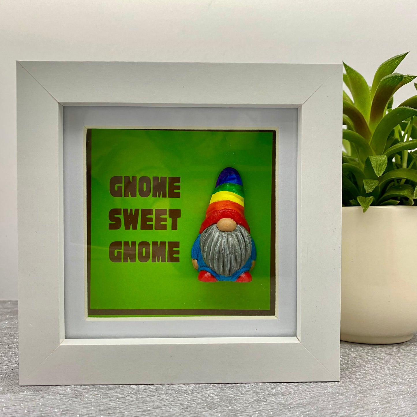 Gnome Sweet Gnome Colourful Framed Gonk Wall Art – McFloof Makes