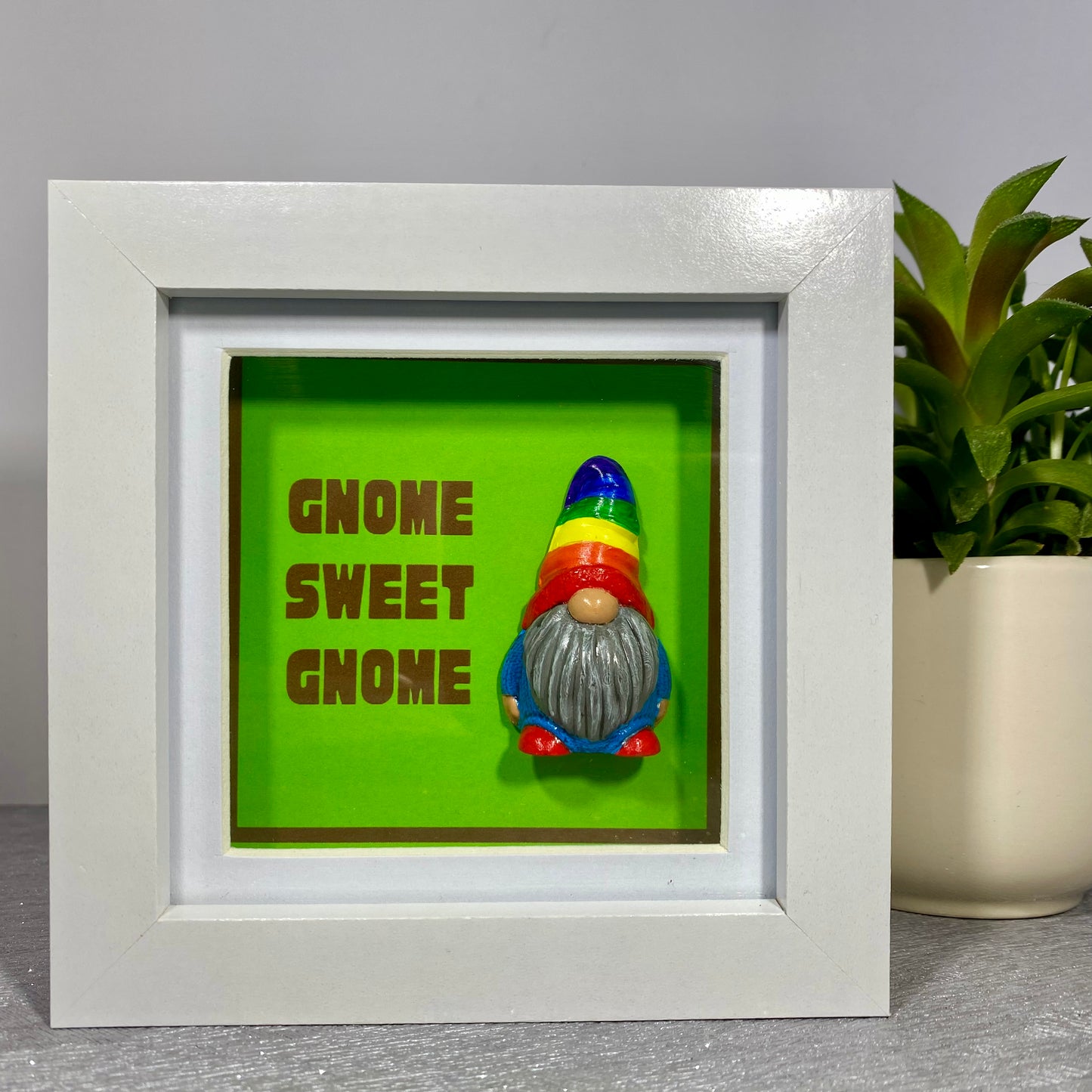 Gnome Sweet Gnome Colourful Framed Gonk Wall Art – McFloof Makes