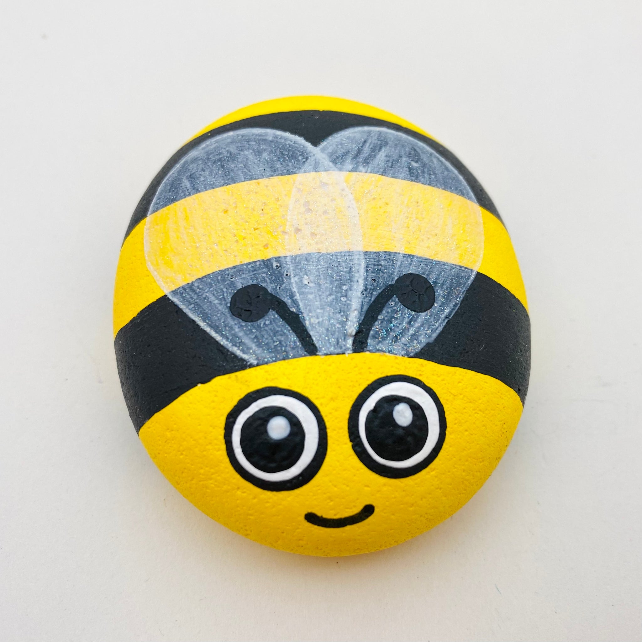 Personalised Painted Bee Pet Rock Stone – McFloof Makes