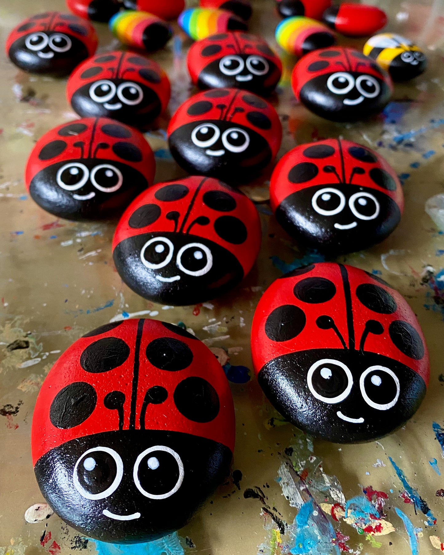 Personalised Painted Ladybug Pet Rock Stone – McFloof Makes