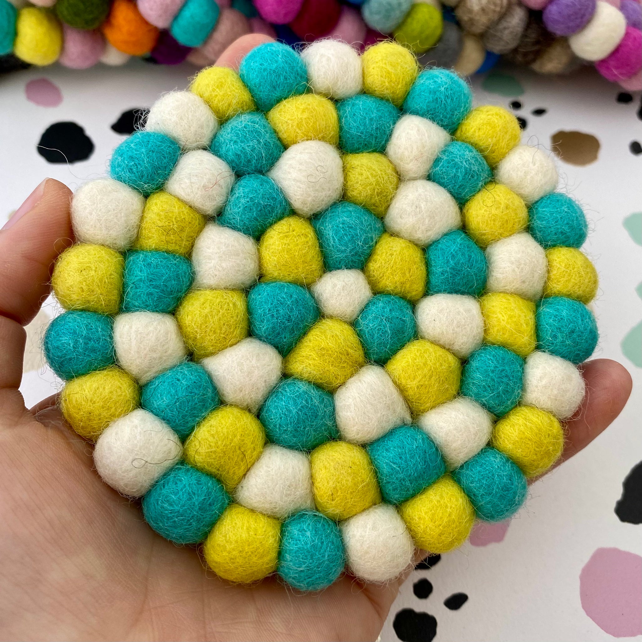 Colourful Wool Felted Coasters / Bug Rug Mats – McFloof Makes
